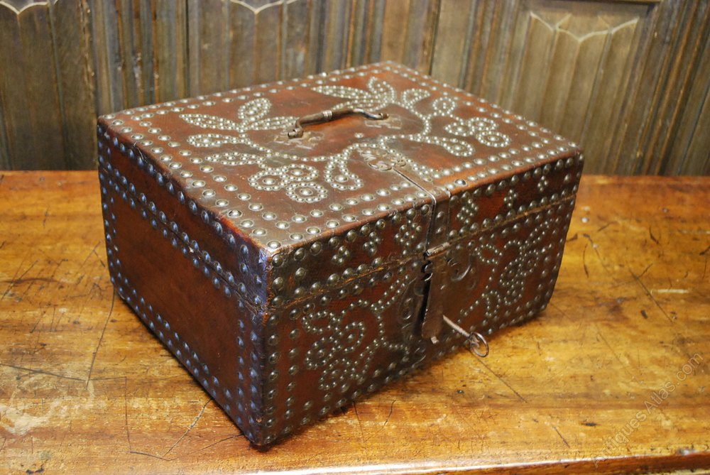 Antiques Atlas - French Leather Strong Box/ Coffre Fort