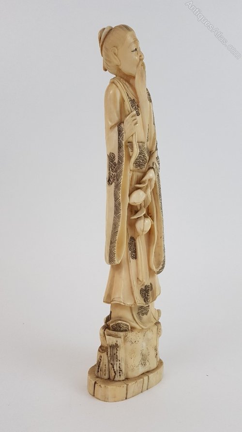 Antiques Atlas - Late 19th Century Japanese Ivory Carving Of Oldman