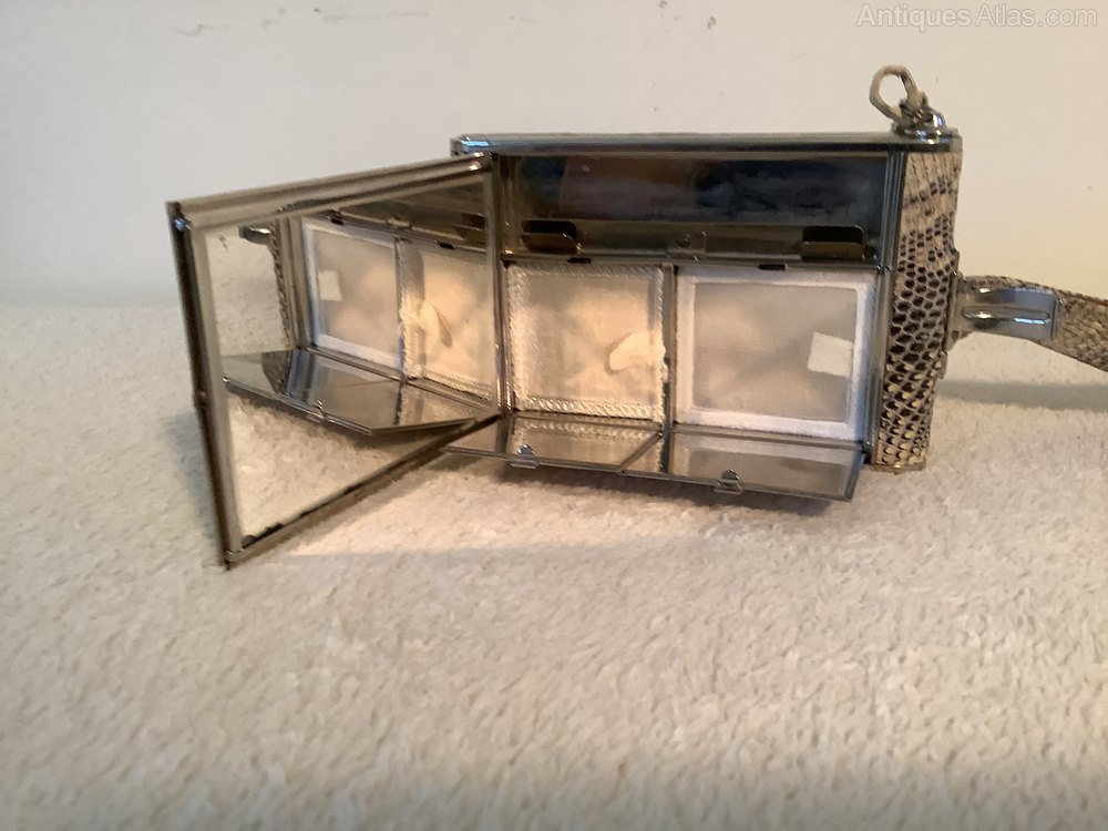 Antiques Atlas - Art Deco Snake Skin Camera Powder Compact