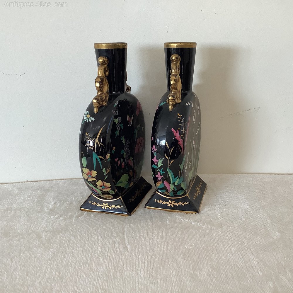 Antiques Atlas - Hand Painted Moon Flasks