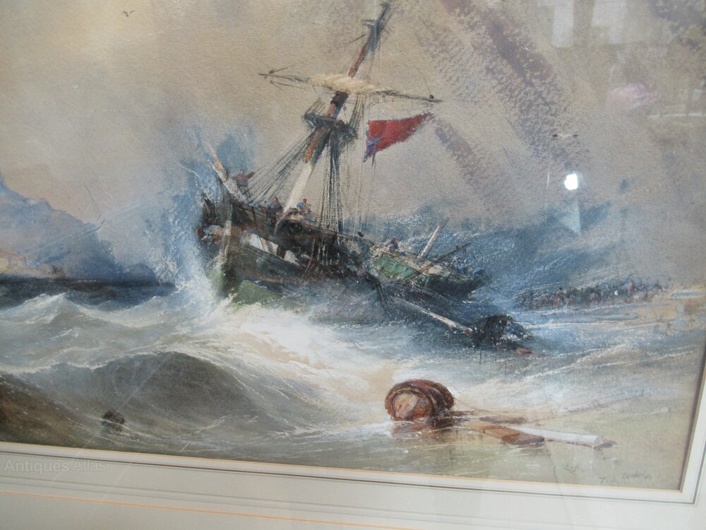 Antiques Atlas - 19th Century Water Colour Painting Of Ship Wreck ...