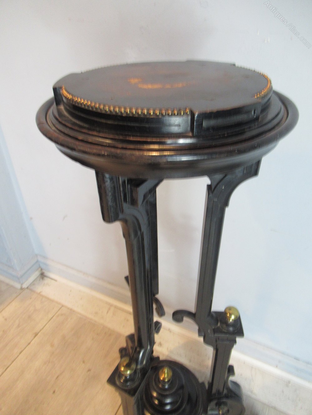 19th Century Ebonised / Brass Display Stand - Antiques Atlas