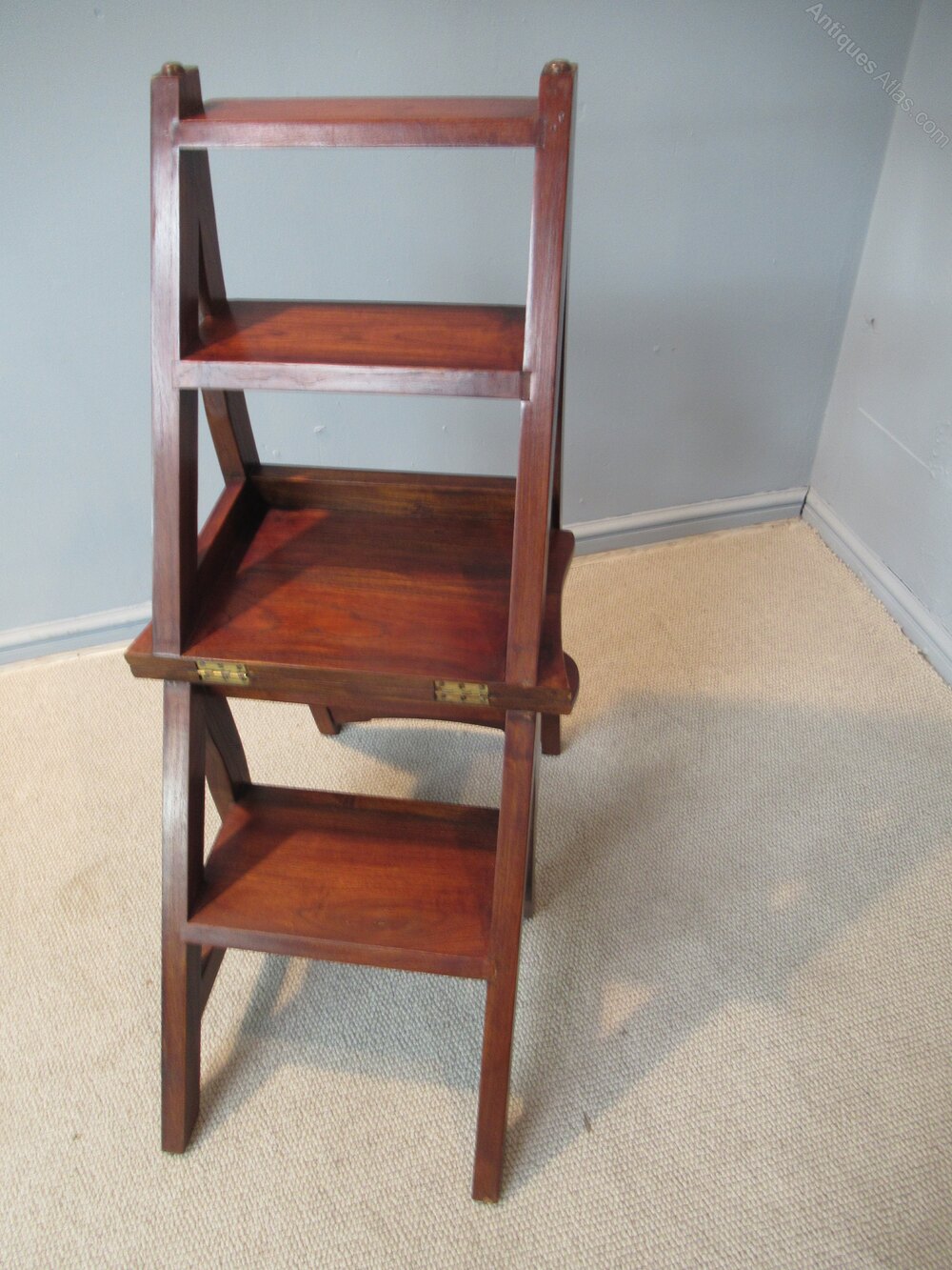 Antiques Atlas - A Hard Wood Folding Chair To Step Ladder as350a2661