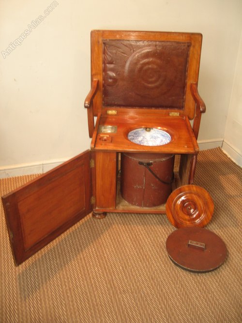 George Jennings Patent Mahogany Traveling Commode - Antiques Atlas