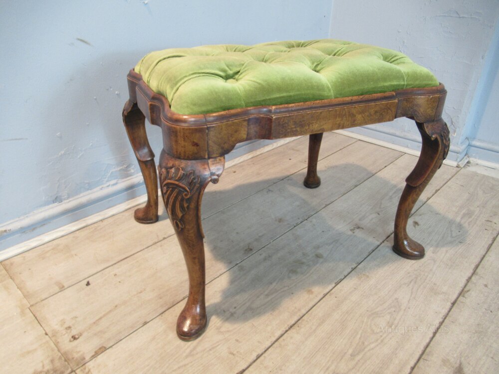 Georgian Style Walnut Stool - Antiques Atlas