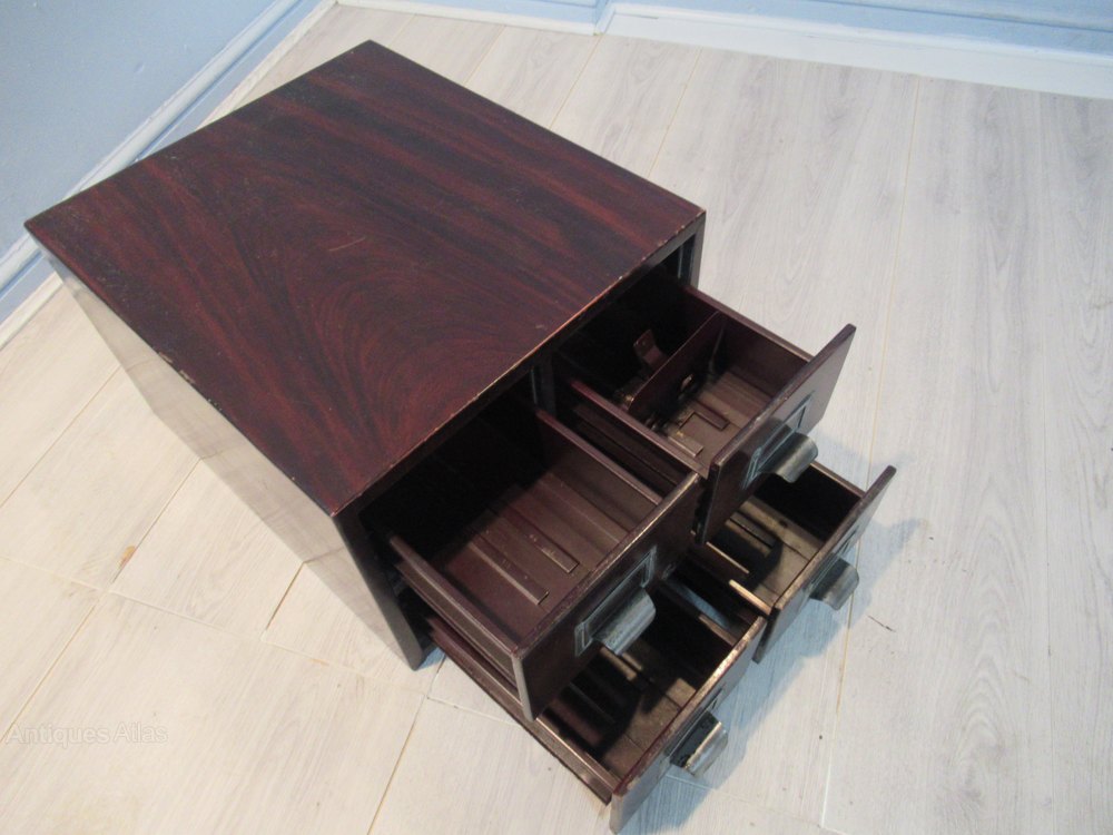 Metal Four Drawers Cardex File Cabinet - Antiques Atlas