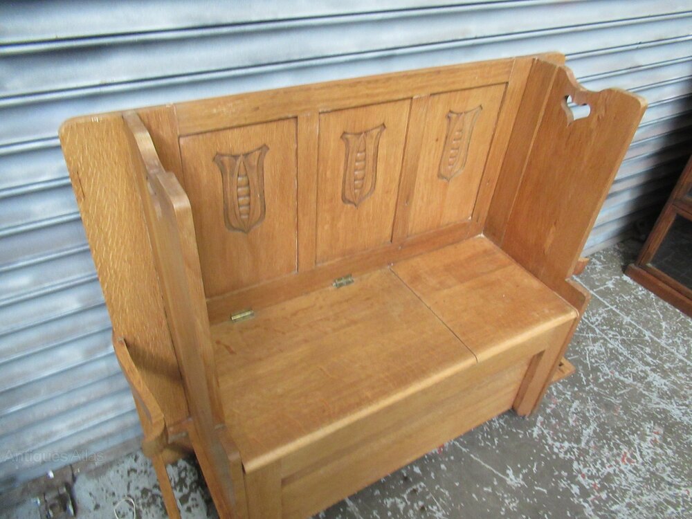 Antiques Atlas - Mid Century Light Oak Bench Seat