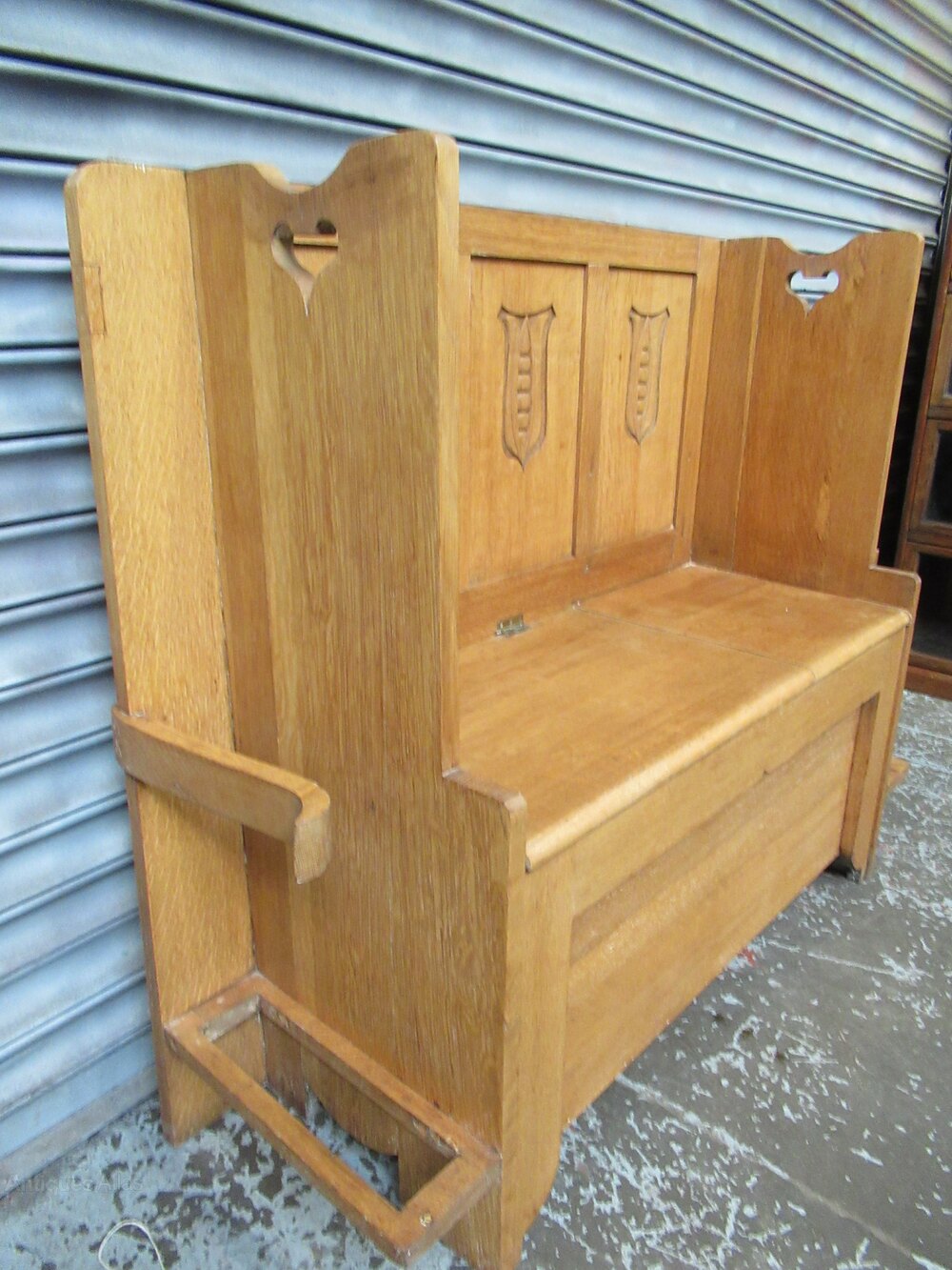 Antiques Atlas - Mid Century Light Oak Bench Seat