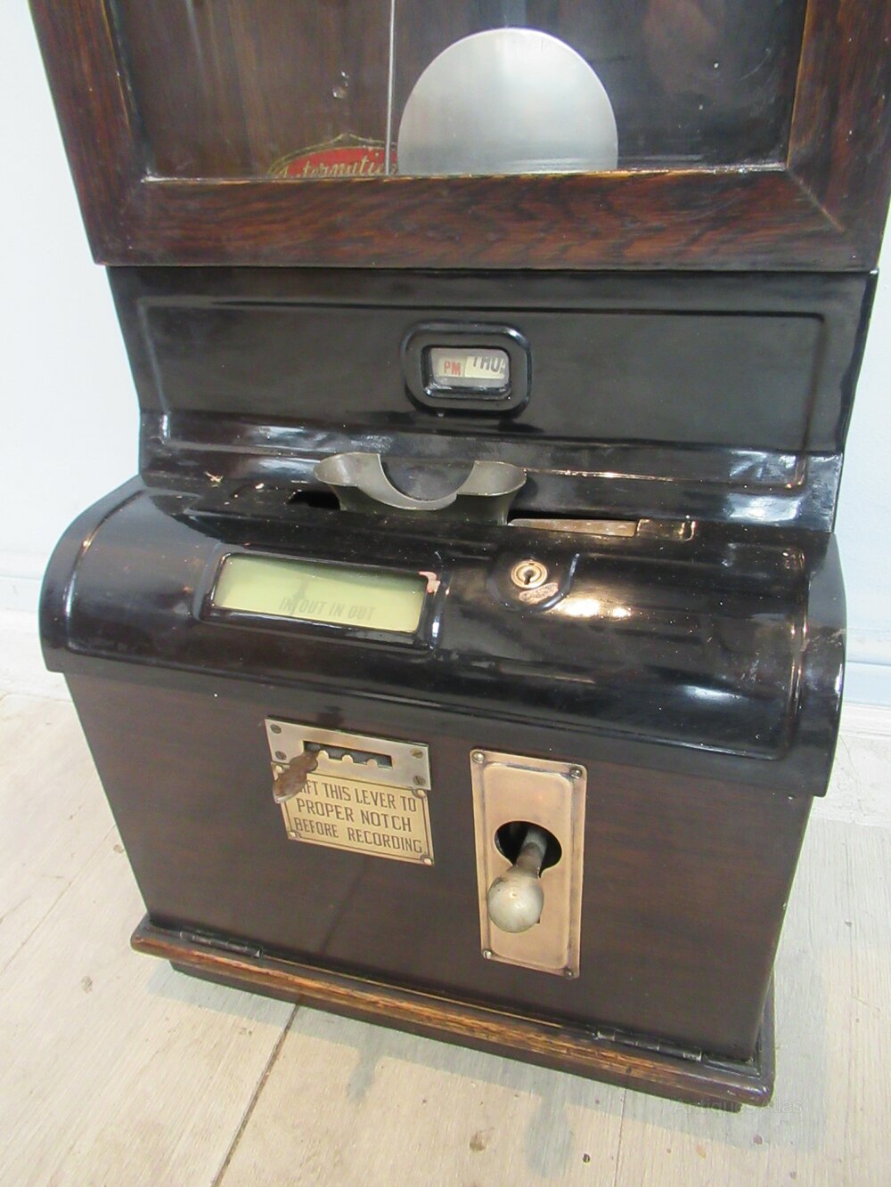 Antiques Atlas - Oak Cased Time Recorder (clocking In Works Clock)
