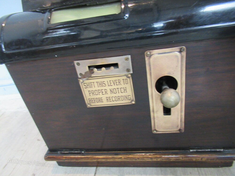 Antiques Atlas - Oak Cased Time Recorder (clocking In Works Clock ...