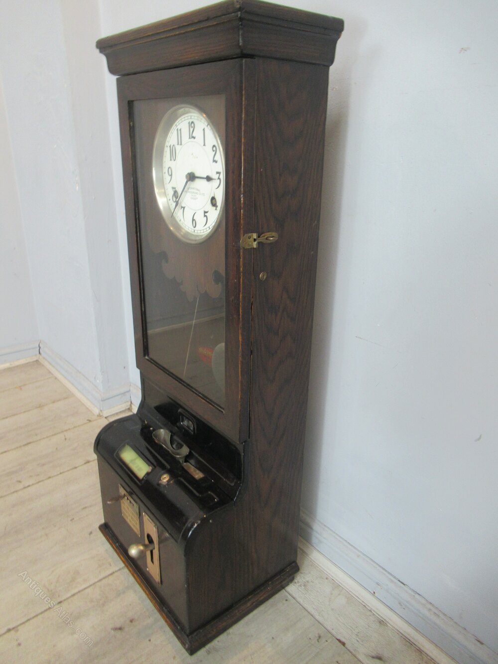 Antiques Atlas - Oak Cased Time Recorder (clocking In Works Clock)