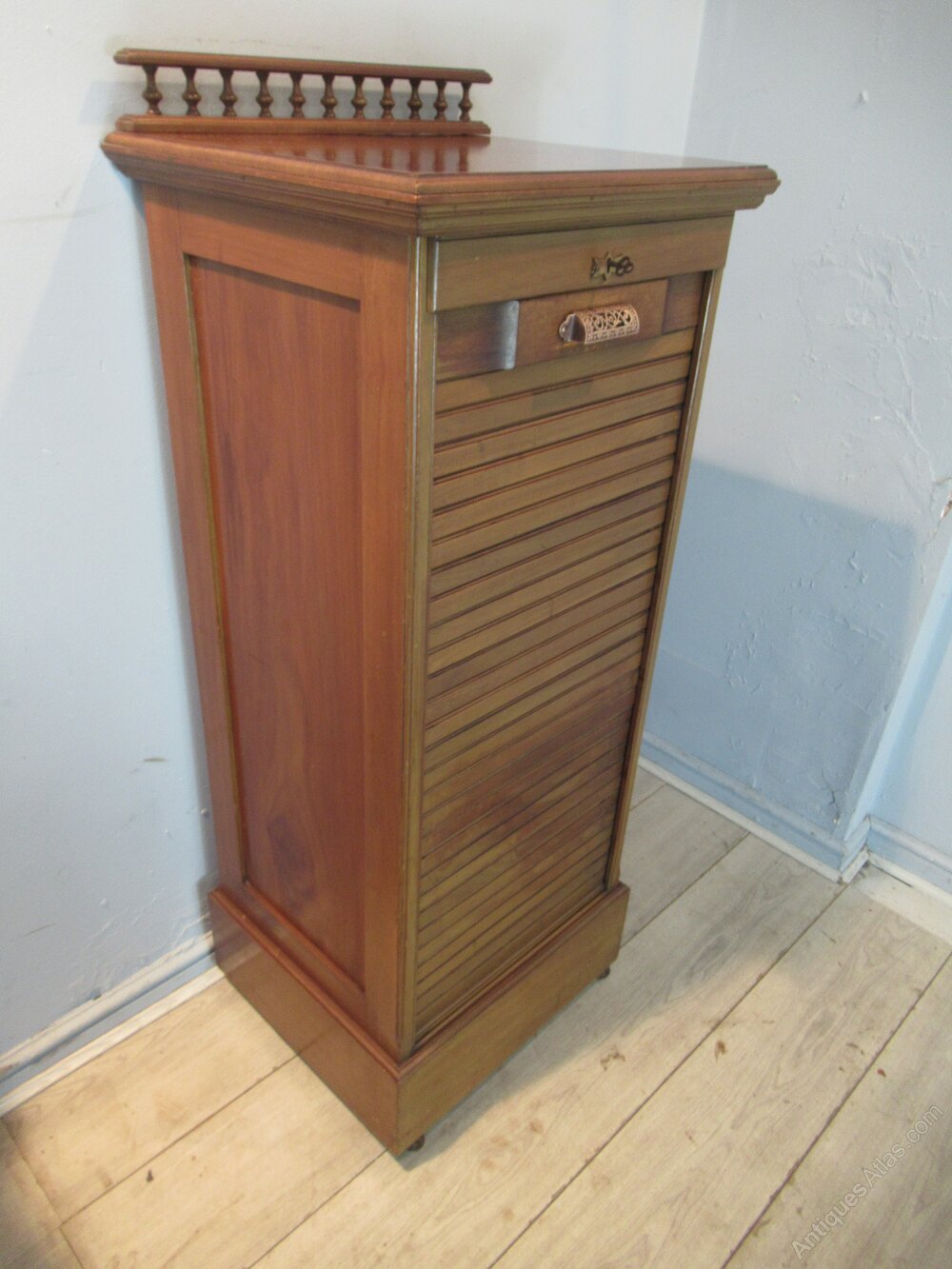 Pail Mahogany Tambour Shutter File Cabinet - Antiques Atlas