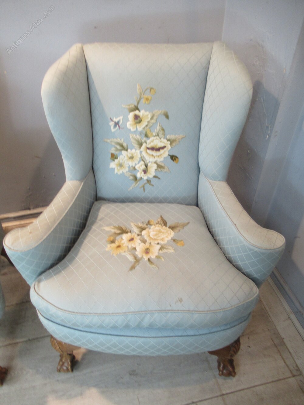 Pair Of Country House Wing Back Arm Chairs as350a2205 - Antiques Atlas