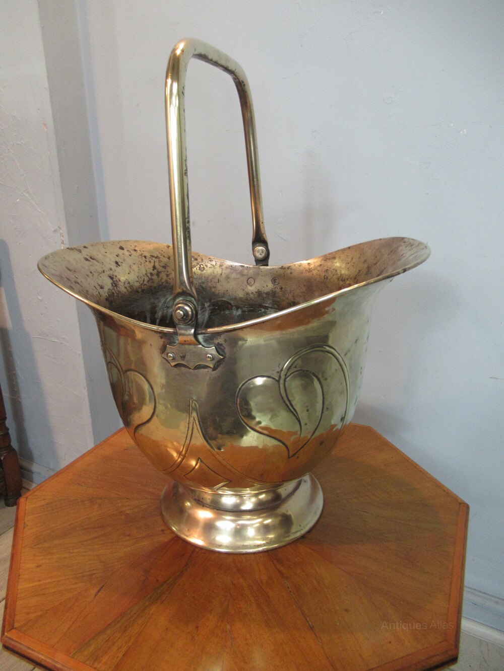 Antiques Atlas - Victorian Brass Coal Or Log Helmet Shaped Bucket