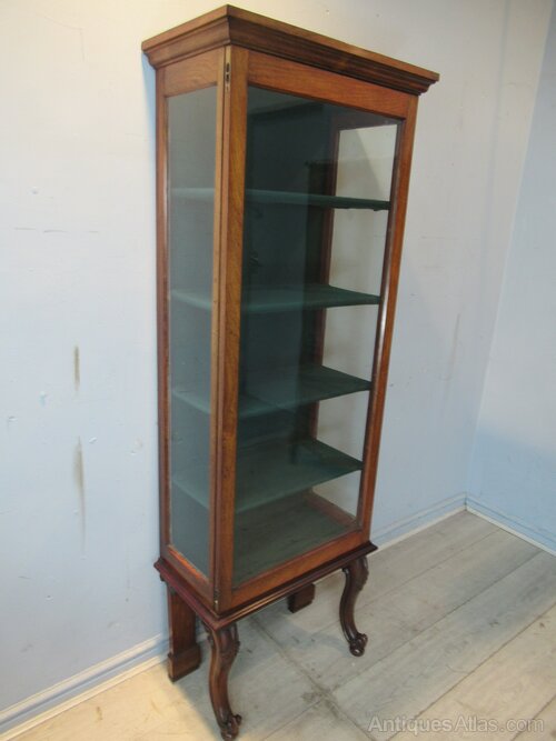 Victorian Slim Size Showcase / Display Cabinet as350a2274 - Antiques Atlas