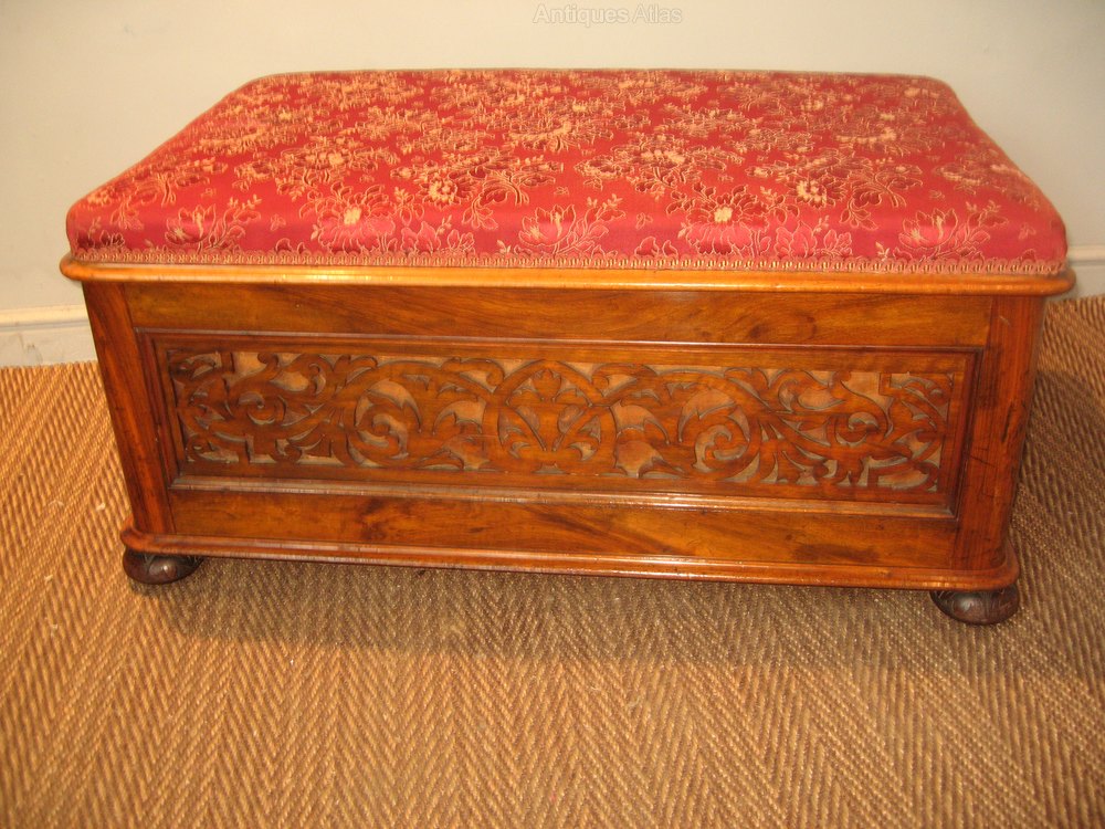 Victorian Walnut Box Ottoman - Antiques Atlas