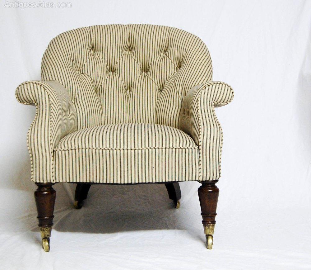 Early Victorian Upholstered Tub Chair - Antiques Atlas