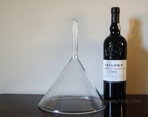 Antiques Atlas - Large 19th Century Hand Blown Glass Wine Funnel