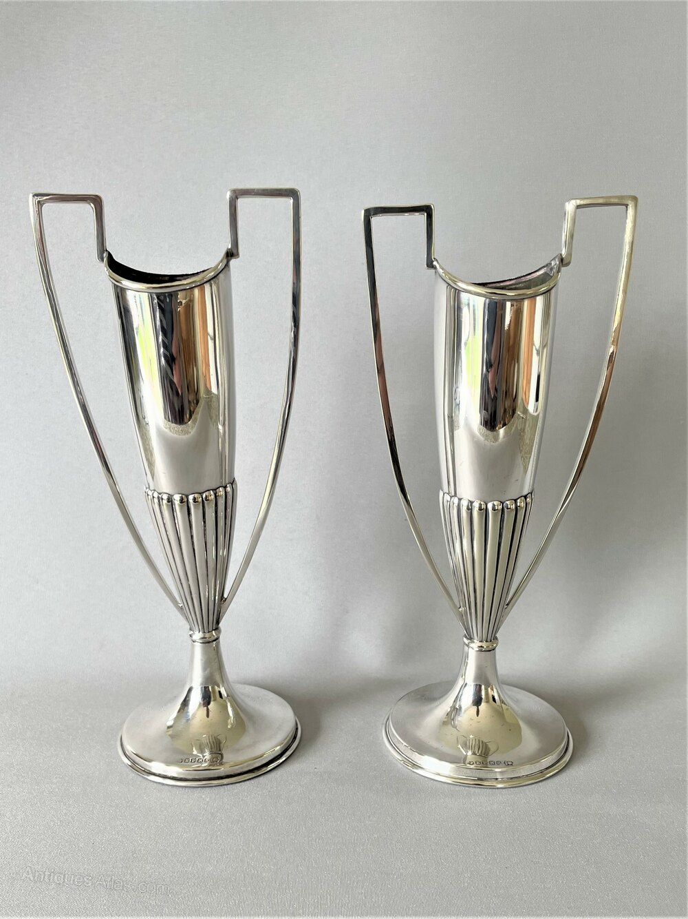 Antiques Atlas - A Charming Pair Of Adams Style Silver Plated Vases ...