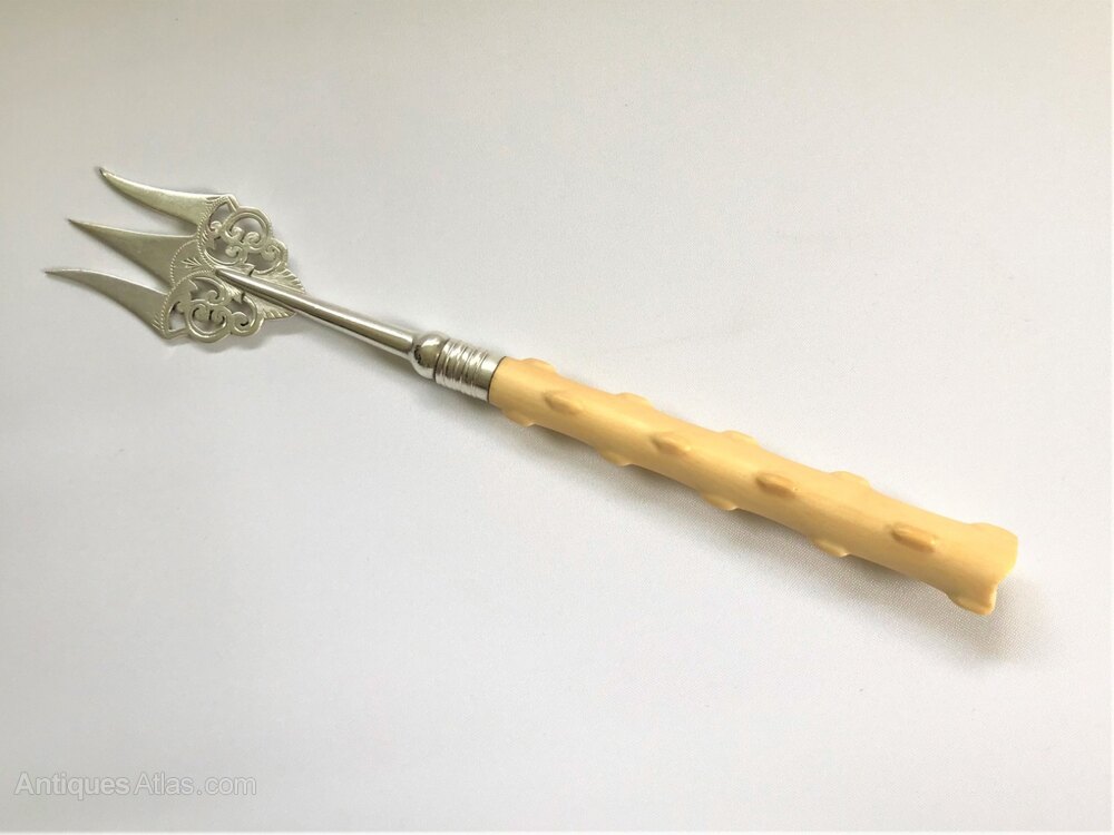 Antiques Atlas - A Victorian Silver Serving Fork With Bone Handle ...