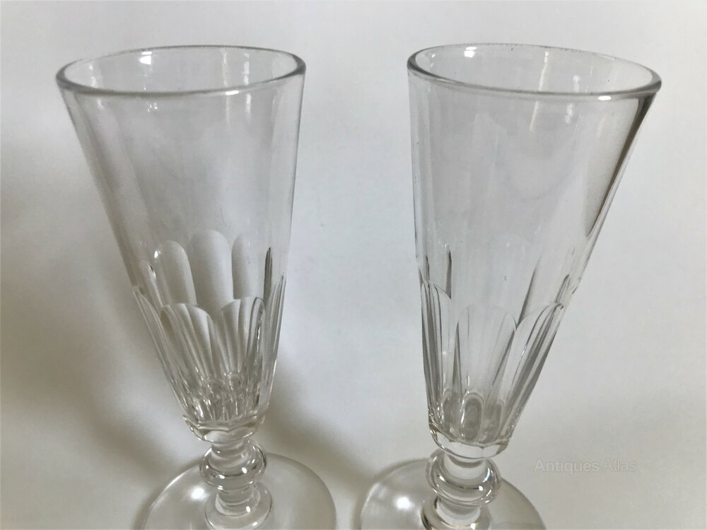 Antiques Atlas - A Pair Of 19th Century Cut Glass Champagne Flutes ...