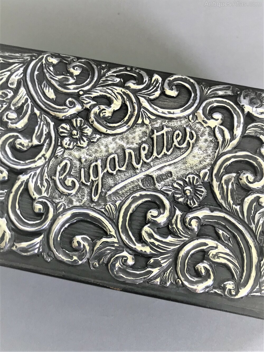 Antiques Atlas - An Edwardian Silver Embossed Table Cigarette Box ...