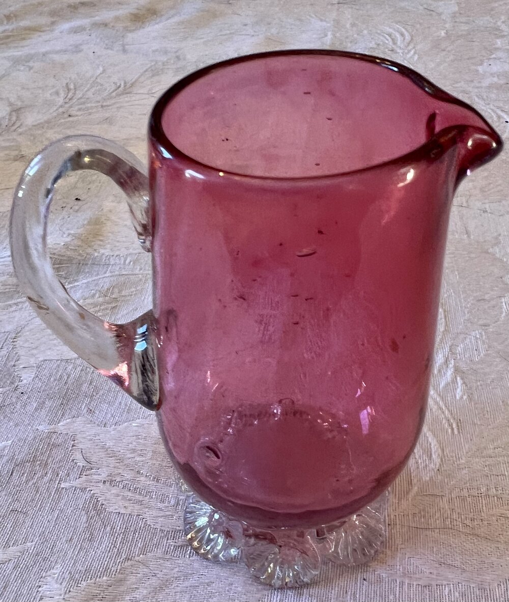 Antiques Atlas - 3 Small Antique Cranberry Glass Jugs as243a3680