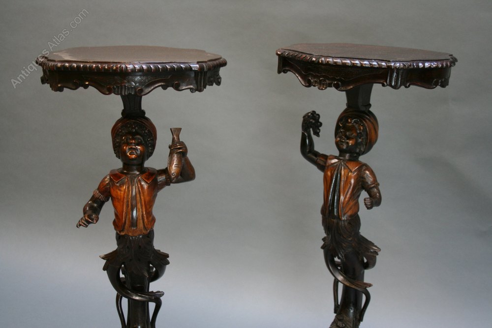 C19th Venetian Blackamoor Tables , A Pair as778a145 - Antiques Atlas