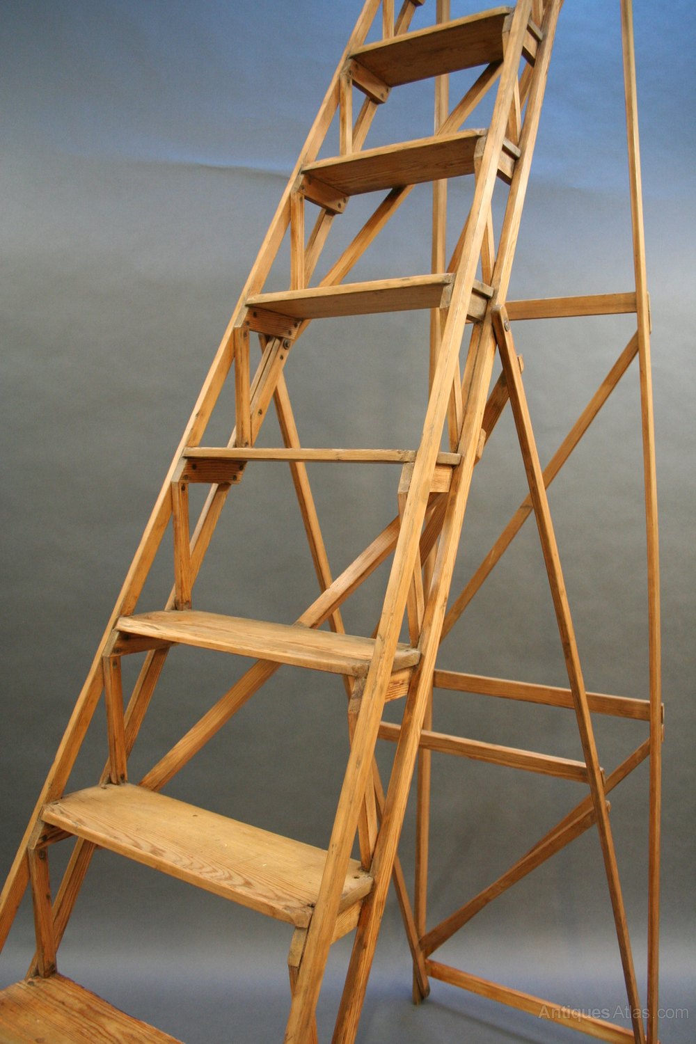 Huge Library Steps Ladder C.1920 - Antiques Atlas