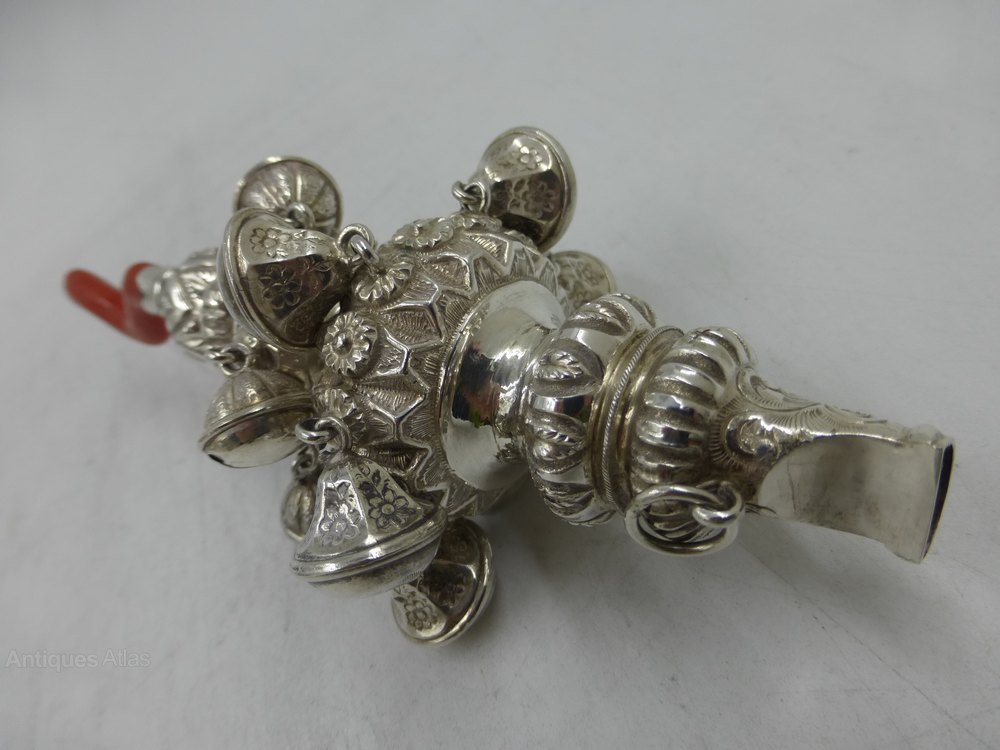 Antiques Atlas - Antique Silver Rattle Sheffield C.1860