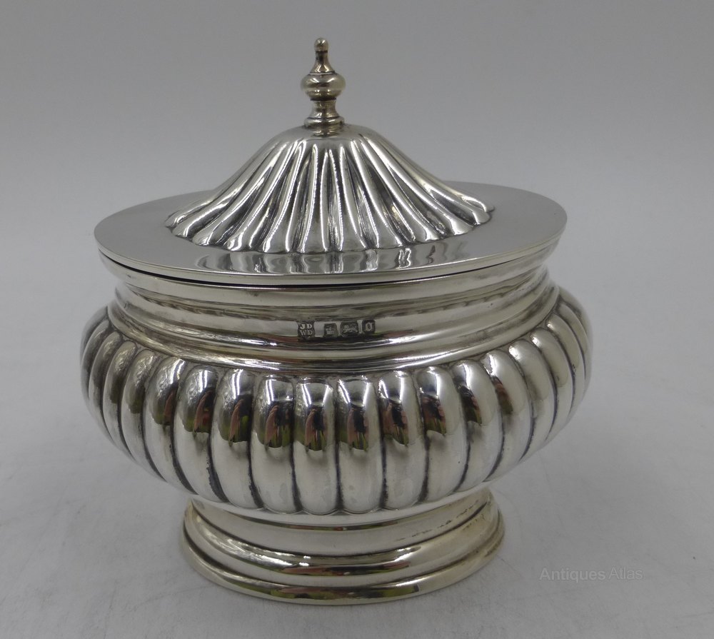 Antiques Atlas - Edwardian Silver Tea Caddy Sheffield 1906