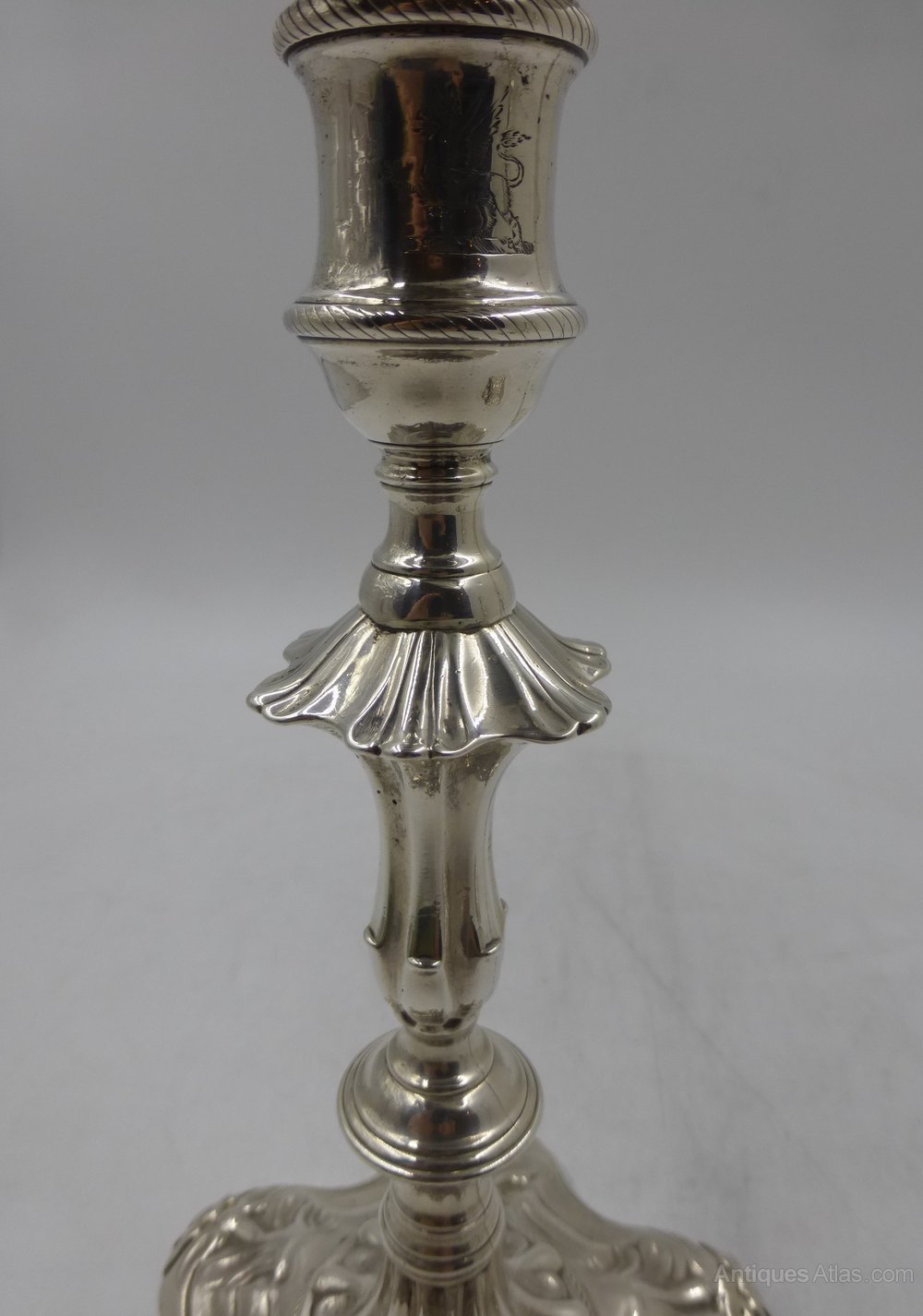 Antiques Atlas - Good Pair Of Cast George II Candlesticks London 17