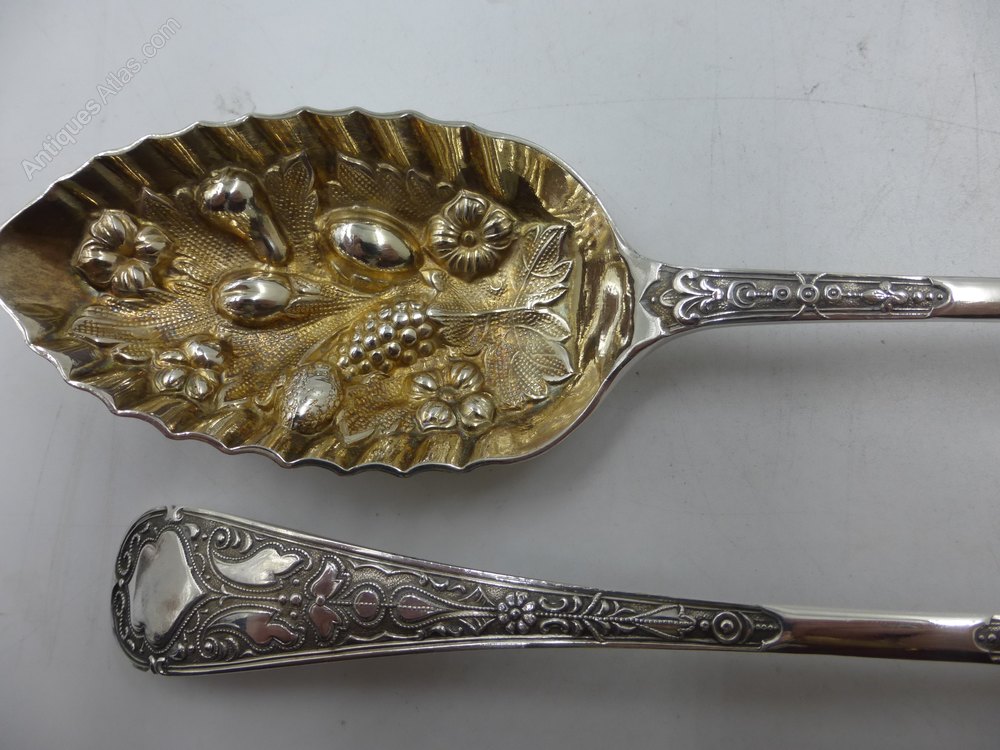 Antiques Atlas - Pair Boxed Antique Silver Plated Berry Spoons