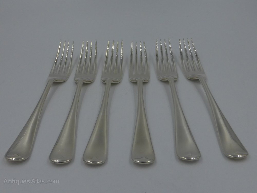 Antiques Atlas - Set Of Six Silver Dessert Forks.