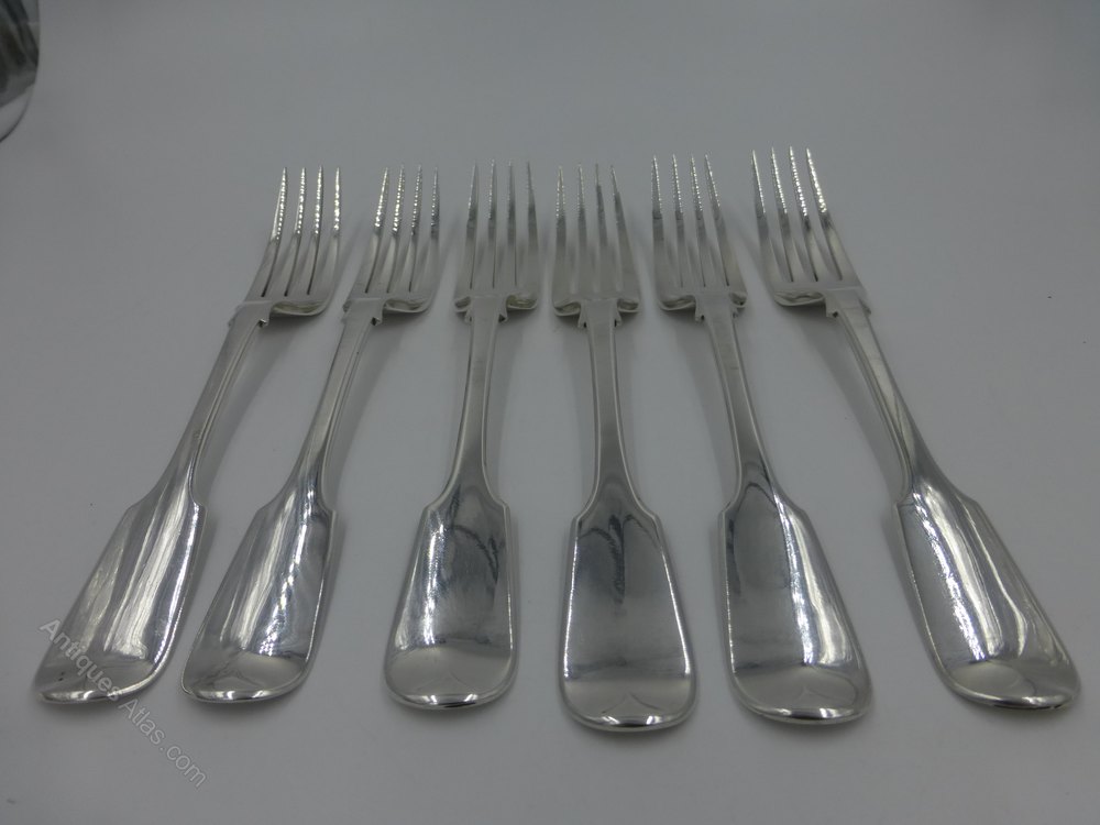 Antiques Atlas - Set Of Six Victorian Silver Table Forks