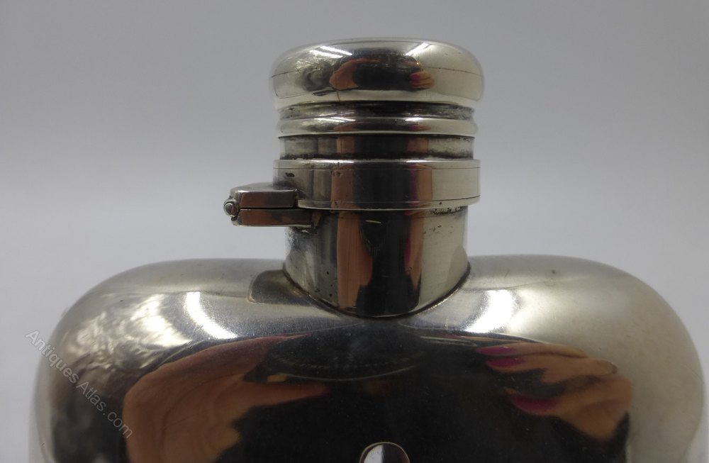 Antiques Atlas - Victorian Silver Hip Flask London 1891 as911a306 / 305
