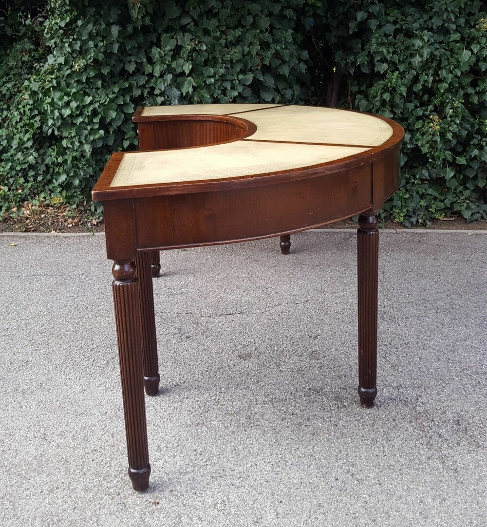 Vintage Mahogany Horseshoe Shaped 3 Drawer Desk as1136a190 - Antiques Atlas