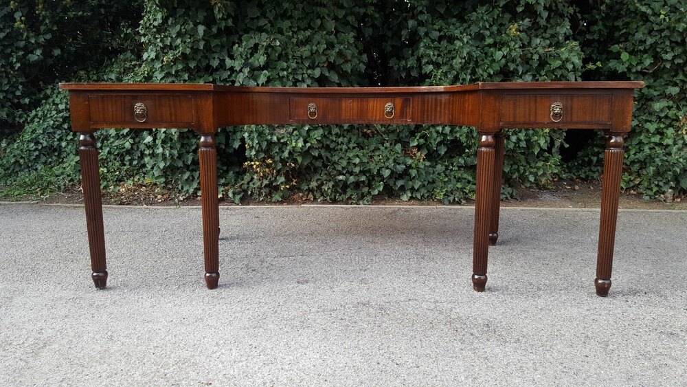 Vintage Mahogany Horseshoe Shaped 3 Drawer Desk as1136a190 - Antiques Atlas