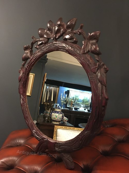 Antiques Atlas - Black Forest Oak Table Mirror Late 19th Century
