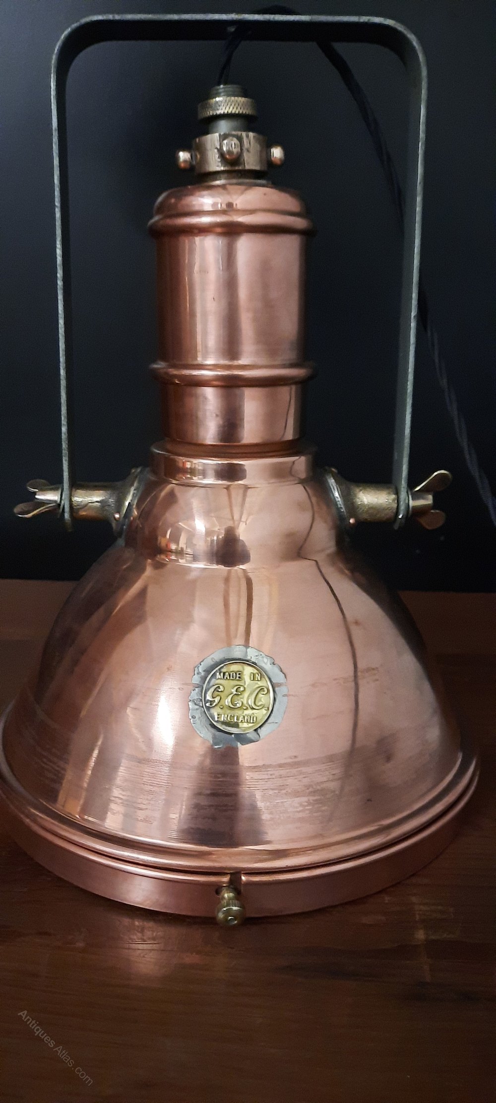 Antiques Atlas - Pair GEC Copper Hanging Lights