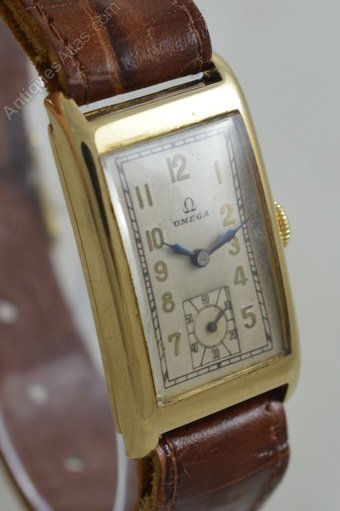 Antiques Atlas - 1937 Omega 9K Gold 'tank', Caliber T17