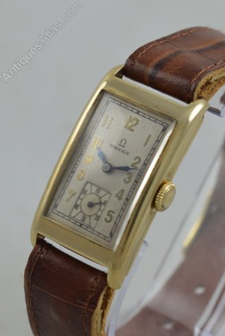 Antiques Atlas - 1937 Omega 9K Gold 'tank', Caliber T17