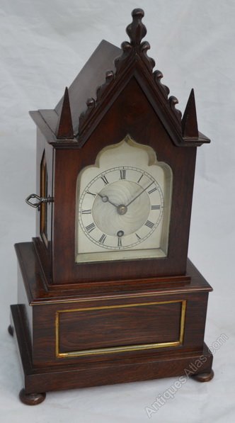 Antiques Atlas - A Georgian Gothic Mantle Library Clock