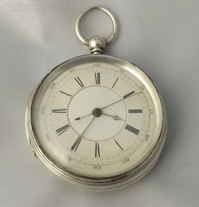 Antiques Atlas - Silver Chronograph Pocket Watch