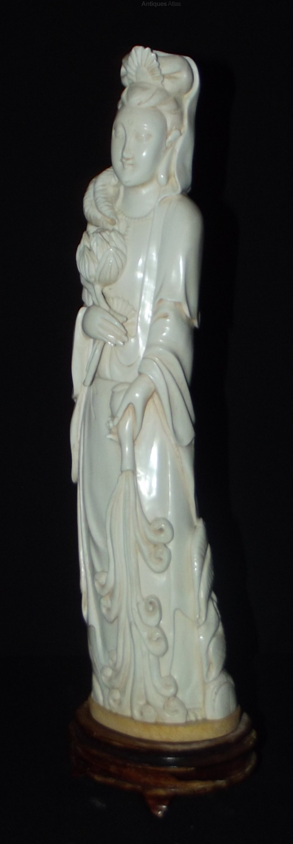 Antiques Atlas - Large Antique Chinese Ivory Figure Of Guanyin