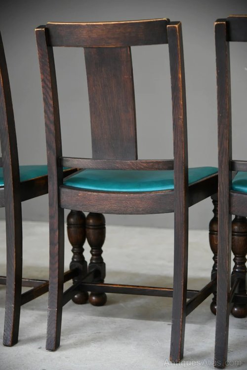 6 EARLY 20TH CENTURY OAK DINING CHAIRS - Antiques Atlas