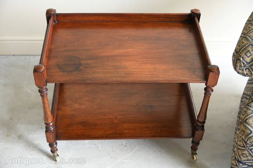 ANTIQUE MAHOGANY TWO TIER TROLLEY - Antiques Atlas