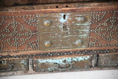 Arab Teak & Brass Bound Chest - Antiques Atlas