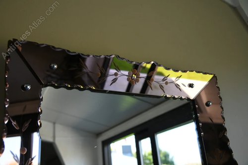 Antiques Atlas - ART DECO PEACH GLASS MIRROR as818a3946 / 416988