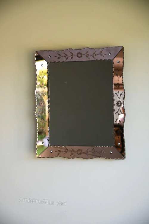 Antiques Atlas - ART DECO PEACH GLASS MIRROR as818a3946 / 416988